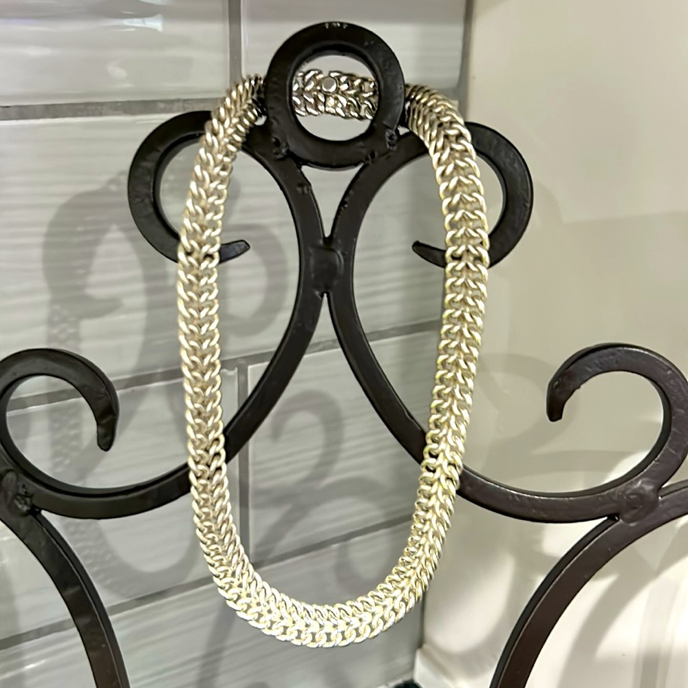 Heavy Sterling, Silver, Thick Necklace. - Gem